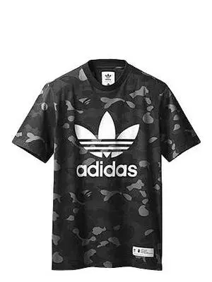 Adidas X A Bathing Ape Adicolor T-shirt 'cinder - Grey/black