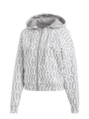Adidas Hooded Zip-up Jacket With All-over Logo Print - Default Color