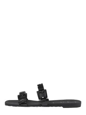 Gucci Gucci Rubber Slide Sandal With Buckle Detailing Black