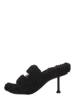 Balenciaga Furry Mules - Black