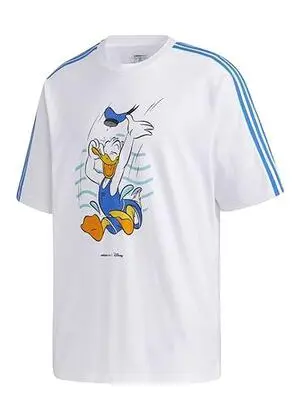 Adidas Neo Donald Duck Sports Short Sleeve White T-shirt - Black