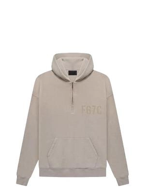 Fear Of God L/s Half Zip Hoodie - Beige
