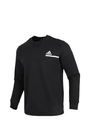 Adidas Logo Stamping Sports Casual Crewneck Sweatshirt - Black
