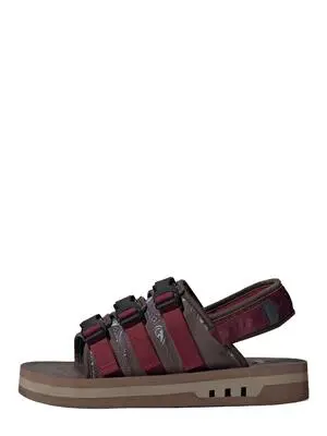 Adidas Adjustable Strap Sandals With Paisley Detail - Burgundy/brown