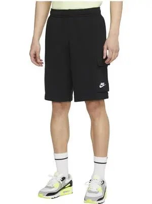 Nike Embroidered Logo Cargo Sports Shorts - Black