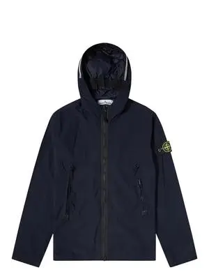 Stone Island STONE ISLAND Nylon Garment Dyed Hooded Jacket Navy