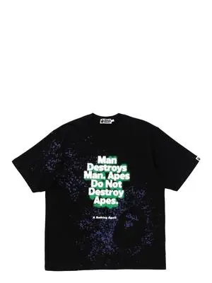 A BATHING APE A Bathing Ape Spray Print Slogan Relaxed Fit T-shirt 'black' Black