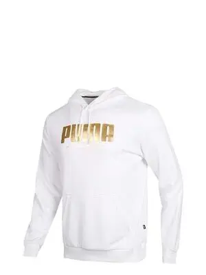 PUMA Logo Print Hoodie - White
