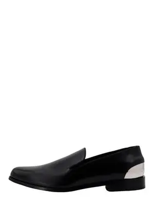 Alexander McQueen Leather Loafers With Metal Heel Detail - Black