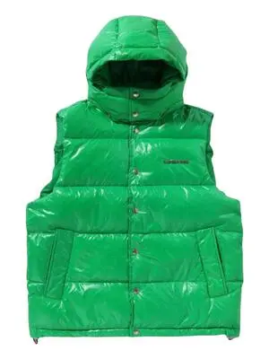 A BATHING APE Line Camo Debossed Nylon Down Vest - Green