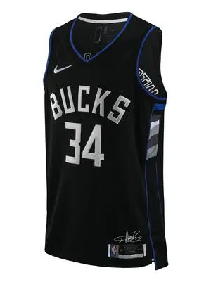 Nike X Nba Milwaukee Bucks Icon Edition Giannis Antetokounmpo Jersey - Black