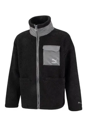 PUMA Sherpa Zip-up Jacket - Black/grey