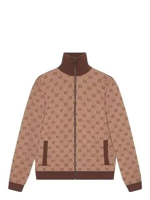 Gucci Jacquard Knit Pilot Jacket - Brown