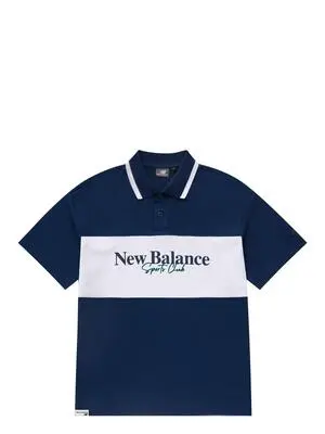NEW BALANCE Polo T-shirt Asia Sizing 'blue White - Blue/white