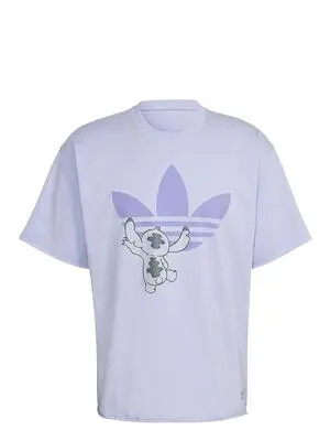 Adidas Originals X Disney Crossover Solid Color Stitch Cartoon Pattern Printing Short Sleeve Lavender T-shirt - Multi-color