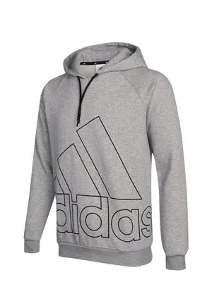 Adidas Fleece Lined Sports Knit Hoodie With Large Logo - Default Color