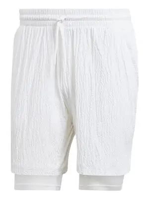 Adidas Aeroready Pro Two-in-one Seersucker Tennis Shorts - White