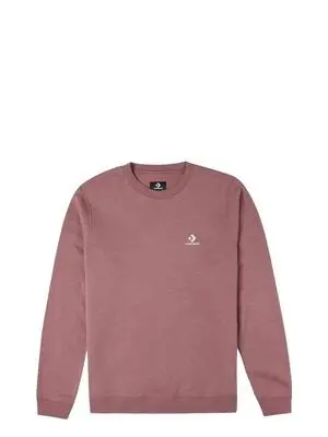 CONVERSE Go-to Embroidered Star Chevron Brushed Back Fleece Crew Sweatshirt Asia Sizing - Maroon