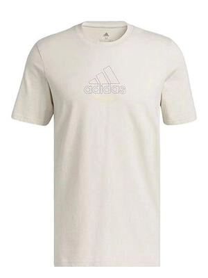 Adidas Alphabet Logo Printing Casual Sports Short Sleeve Beige T-shirt - Default Color