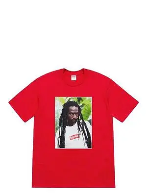 Supreme Ss19 Buju Banton Tee Reggae Character Printing Short Sleeve - Red