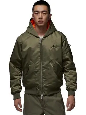 JORDAN Renegade Flight Therma-fit Hooded Jacket - Medium Olive/starfish