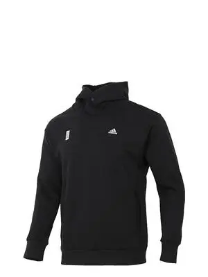 Adidas Graphic Print Hooded Pullover - Black