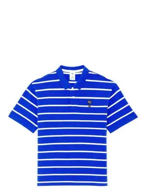 PUMA X Ami Short Sleeve Polo Shirt 'blue - Blue/white