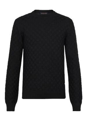 LOUIS VUITTON LOUIS VUITTON Solid Color Round Neck Long Sleeve Knit