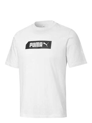 PUMA Alphabet Logo Printing Round Neck Short Sleeve - White