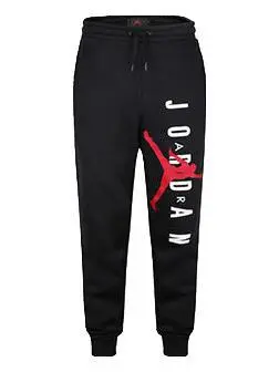 JORDAN Sports Pants Sweatpants 'black Red - Black/red