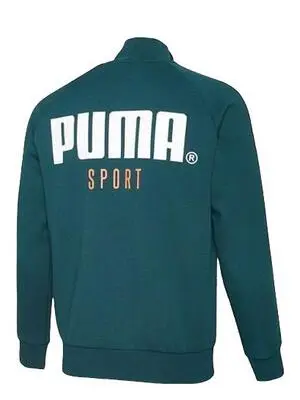 PUMA Casual Sports Breathable Alphabet Printing Stand Collar Jacket - Green