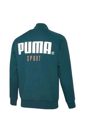 PUMA Casual Sports Breathable Alphabet Printing Stand Collar Jacket - Green