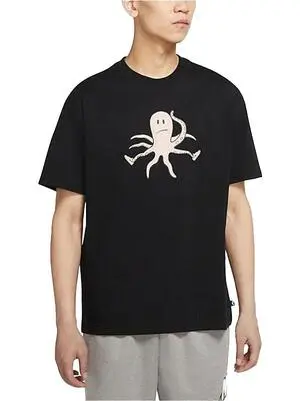 Nike Printing Sports Round Neck Short Sleeve - Black