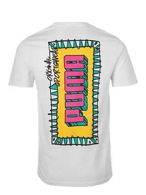 PUMA Back Large Logo Loose Short Sleeve - White