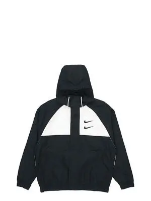 Nike Swoosh Hooded Windbreaker Jacket - Black