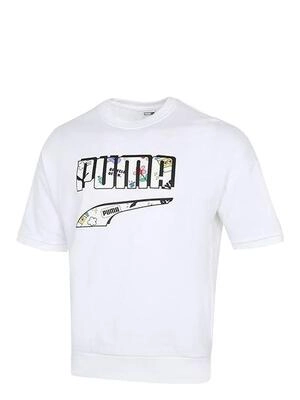 PUMA Printing Logo Round-neck Tee White - Default Color