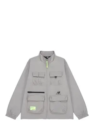 NEW BALANCE Stand Collar Woven Jacket - Grey