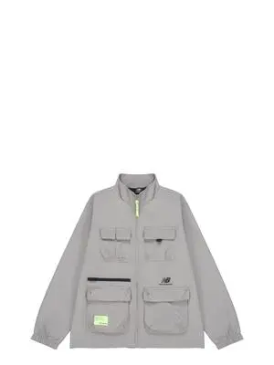 NEW BALANCE Stand Collar Woven Jacket - Grey