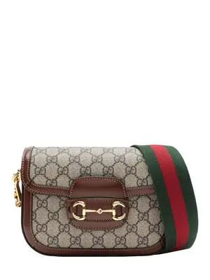 Gucci Horsebit 1955 Retro Shoulder Messenger Bag 'ebony Brown - Beige
