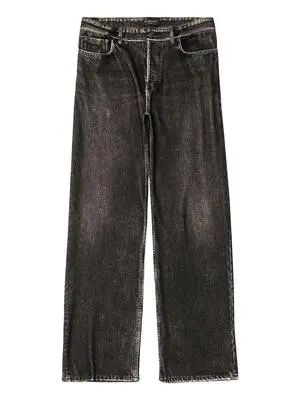 Balenciaga Wide Leg Trompe L'oeil Jeans - Black