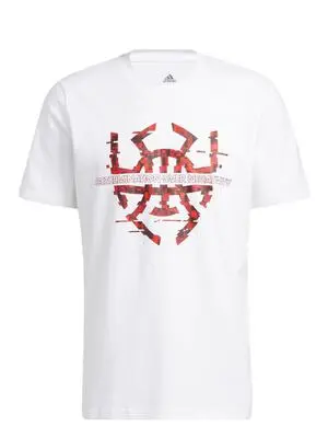 Adidas Basketball Series Spida Logo Printing Sports Short Sleeve White T-shirt - Multi-color