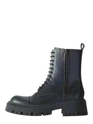 Balenciaga Tractor Lace-up Boots - Black