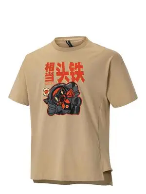 Adidas Neo Cartoon Astronaut Pattern Printing Athleisure Casual Sports Short Sleeve Brown T-shirt - Default Color