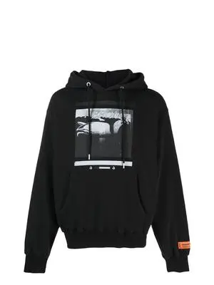 Heron Preston Graphic Print Hoodie - Black