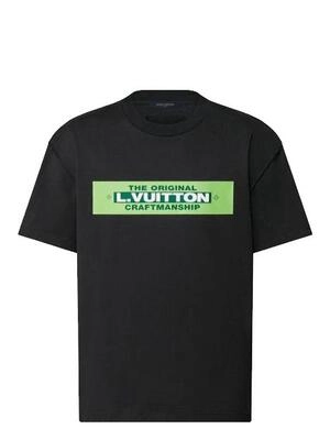 LOUIS VUITTON Ss22 Solid Color Alphabet Printing Short Sleeve - Black