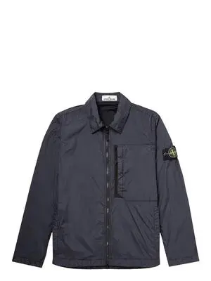 Stone Island Zip Up Jacket With Compass Patch - Navy