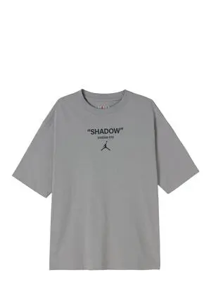 JORDAN Solid Color Logo Alphabet Round Neck Short Sleeve Gray - Default Color
