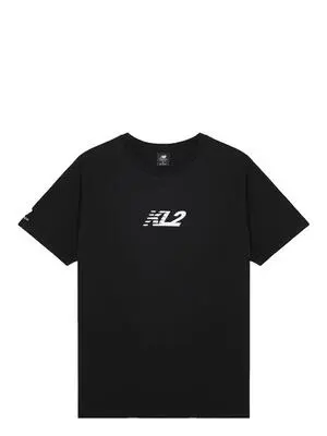 NEW BALANCE Alphabet Sports Round Neck Short Sleeve - Black