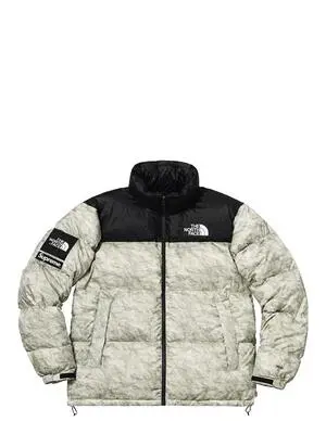 Supreme The North Face Paper Print Nuptse Jacket - Grey
