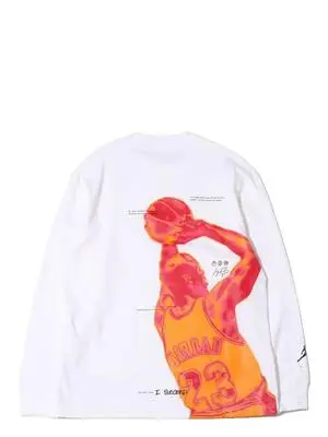 JORDAN Men's Air Jordan Casual Sports Breathable Long Sleeves White T-shirt Default Color
